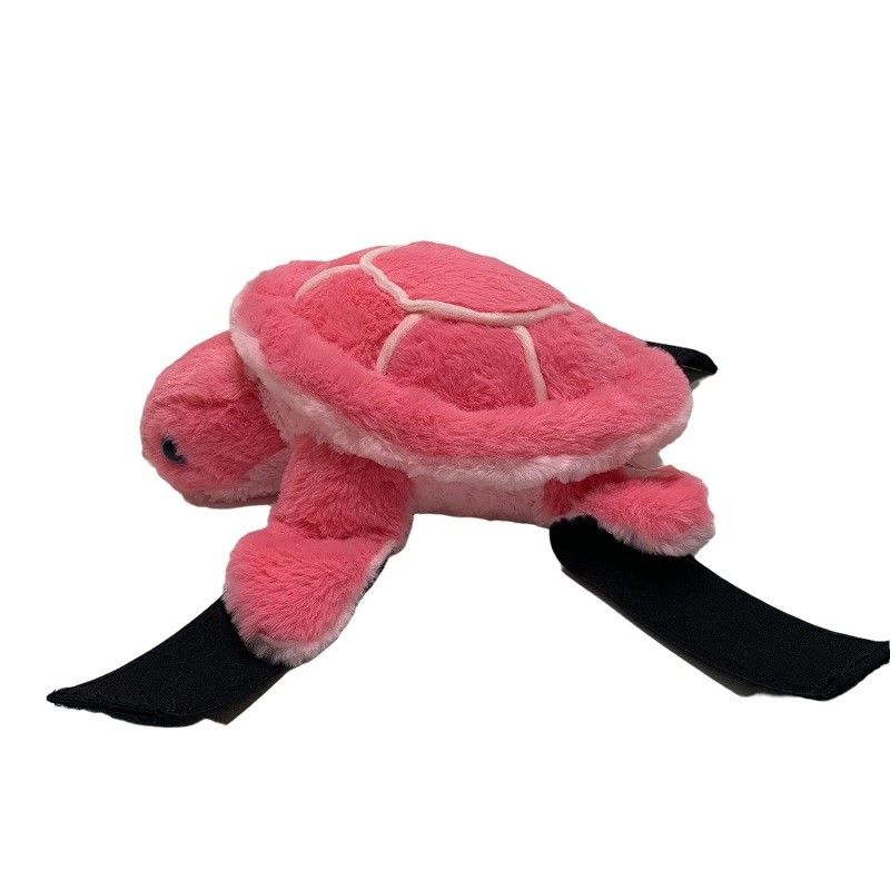 Pink Long Fur Stuffed Turtle Knee Pad Plush Toy 28cm For Ski Snowboard ...
