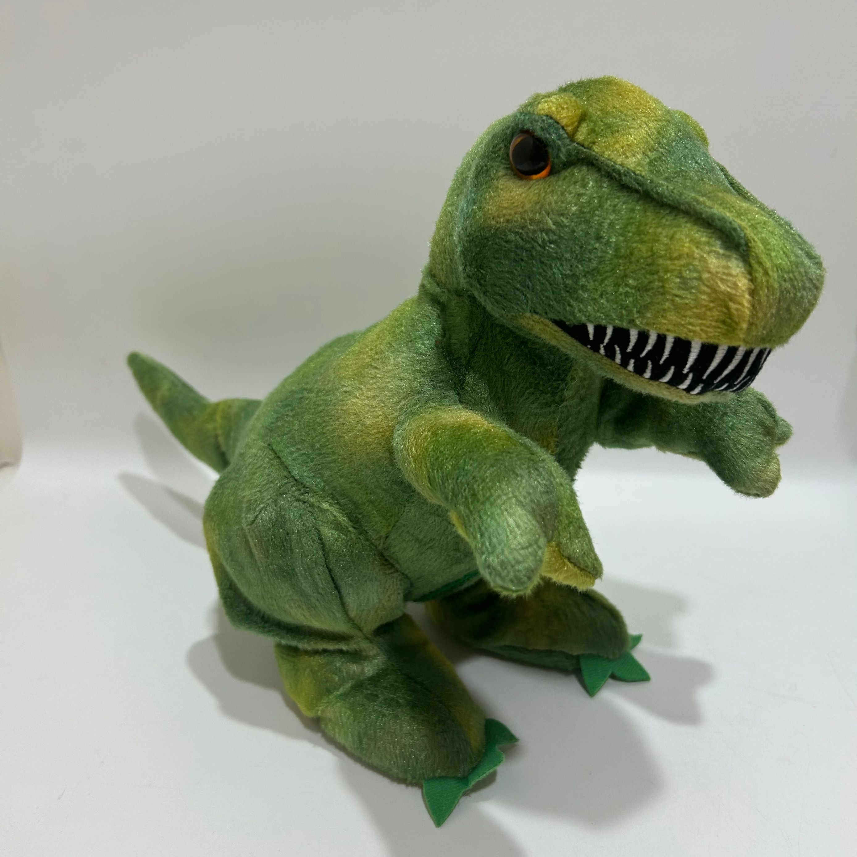 Roaring and Moving Green Dinosaur Plush Kids Toy Lifelike Animal ...